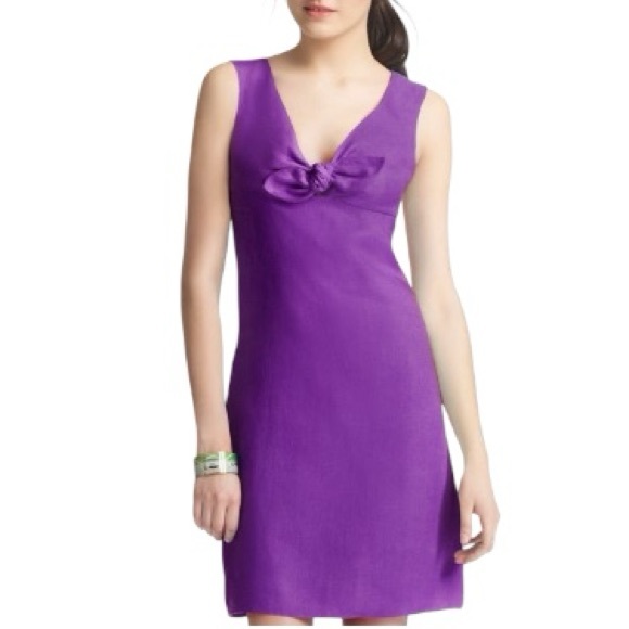 kate spade | Dresses | New Kate Spade Viola Purple Linen Bow Detail ...